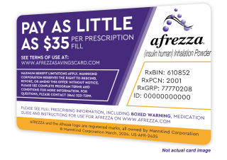 Afrezza Savings Program - Request Your Card | Afrezza