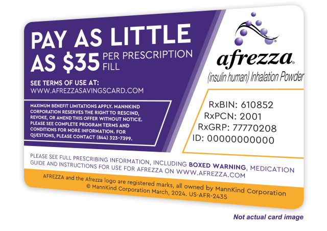 Afrezza Savings Program - Request Your Card | Afrezza
